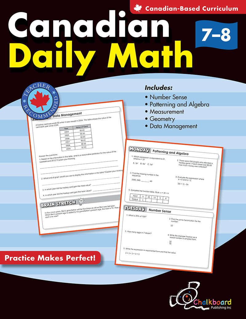 Canadian Daily Math Grades 7-8 — Volumes Publishing