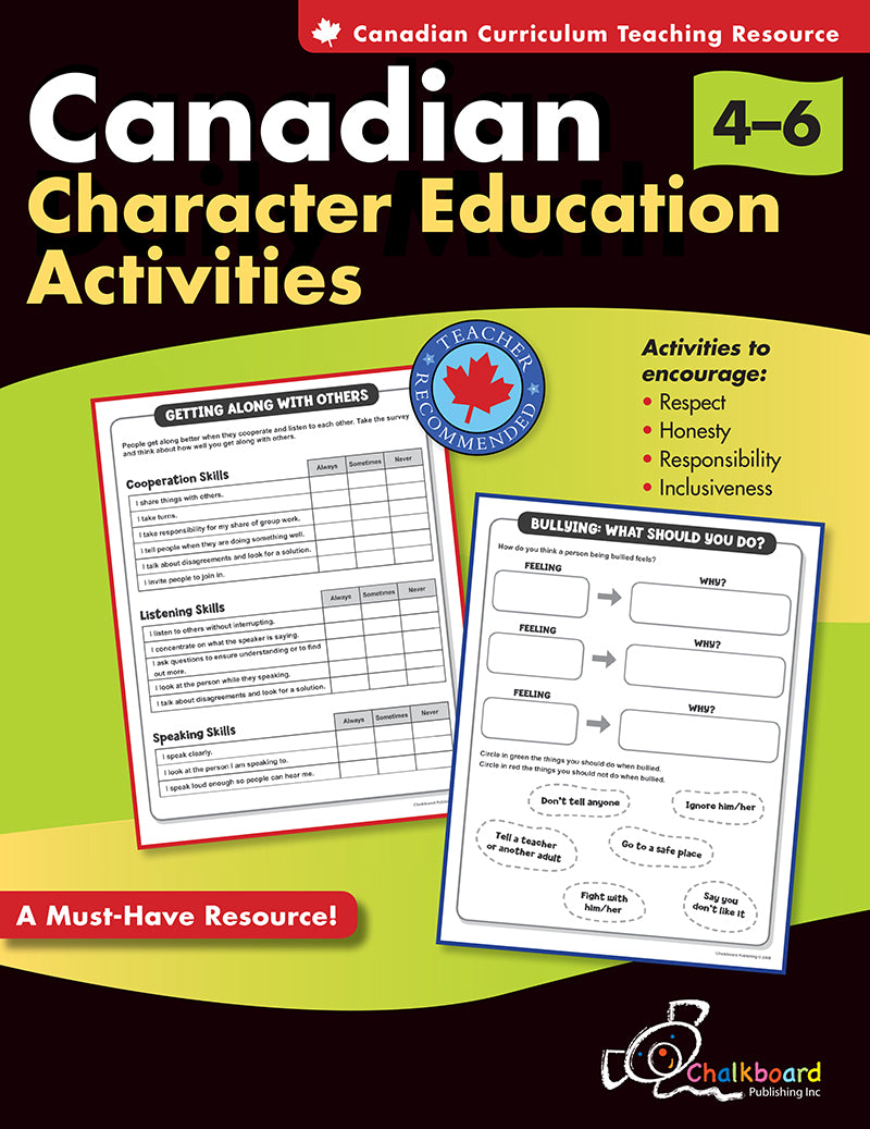 Canadian Character Education Activities Grades 4-6 — Volumes Publishing
