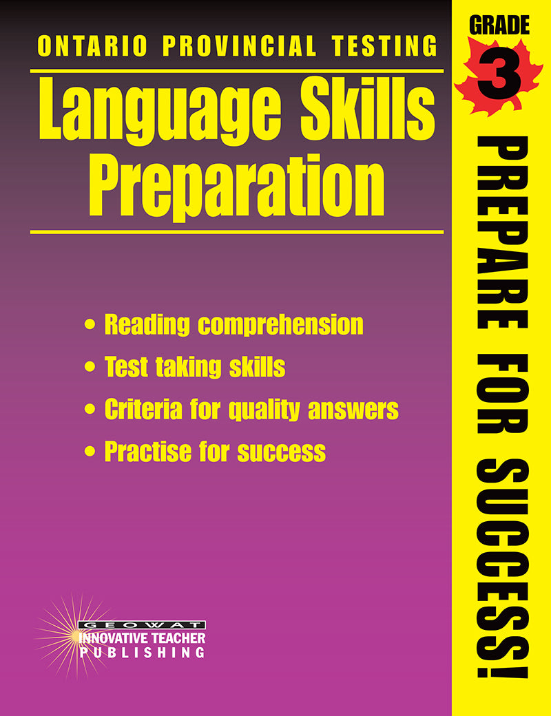 Ontario Provincial Testing Language Skills Preparation - Grade 3 ...
