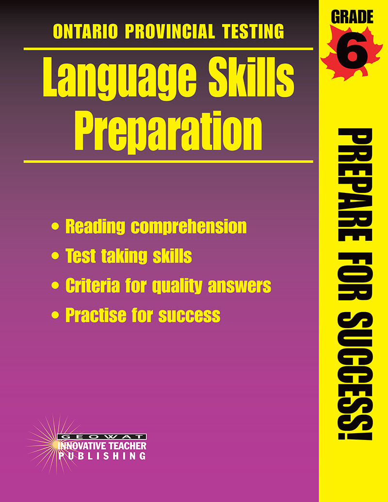 Ontario Provincial Testing Language Skills Preparation - Grade 6 ...